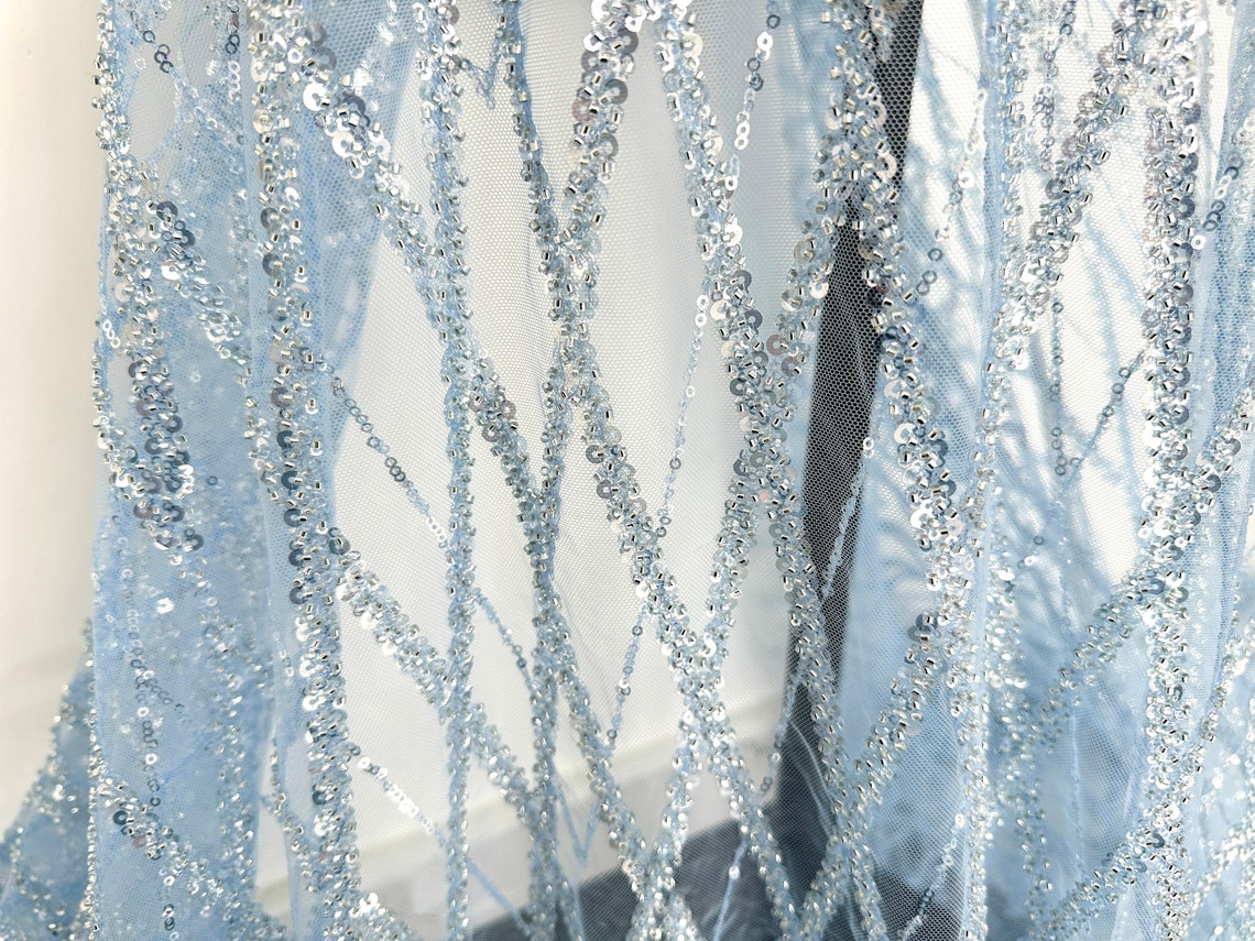 Gorgeous Cobweb Sequin Mesh Fabric, Heavy Beaded Lace Fabric, DIY ...