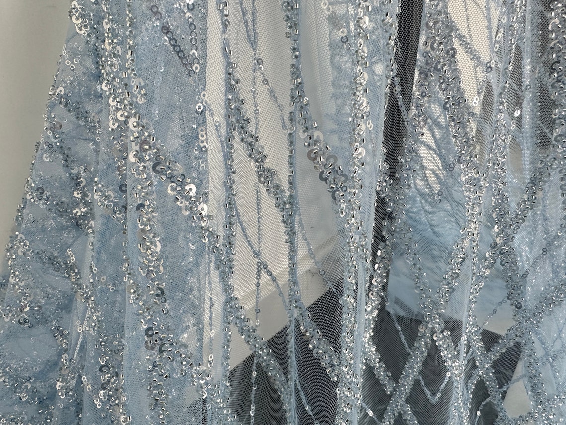 Gorgeous Cobweb Sequin Mesh Fabric, Heavy Beaded Lace Fabric, DIY ...