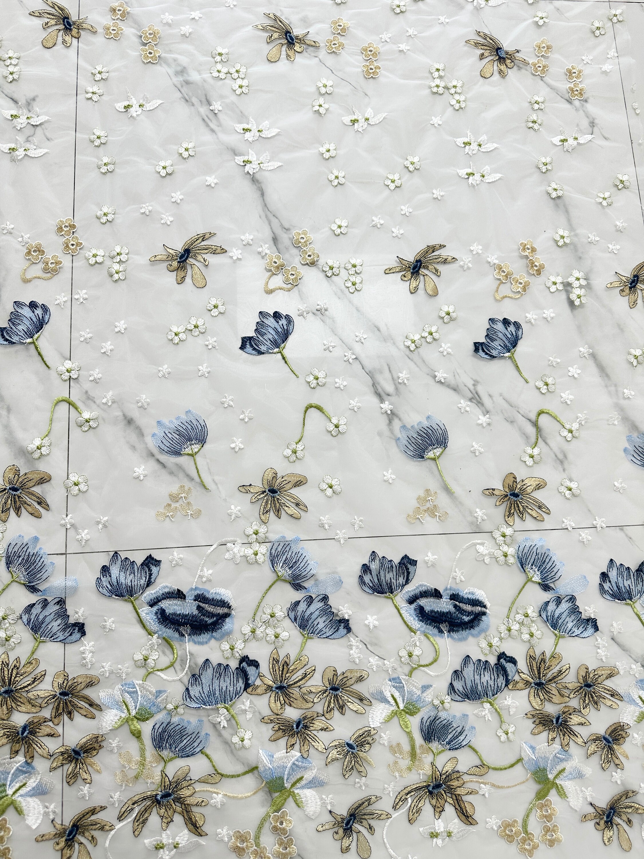 Delicate Floral Tulle Fabricdiy Wedding Bridal Evening - Etsy