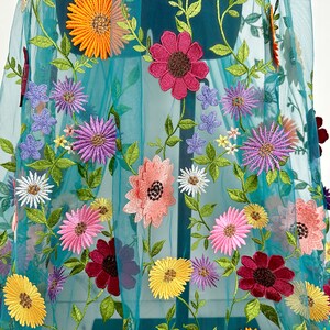 Colorful Floral Fabric,3d Floral Fabric,tulle Fabric,mesh Fabric,for ...