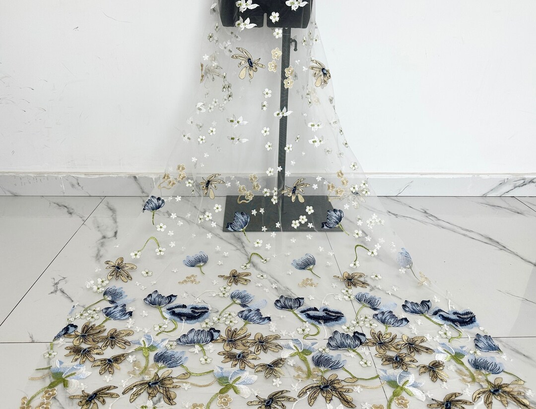 Delicate Floral Tulle Fabric,diy Wedding Bridal Evening Dress,veil ...
