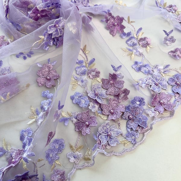 Purple Lace Fabric - Etsy