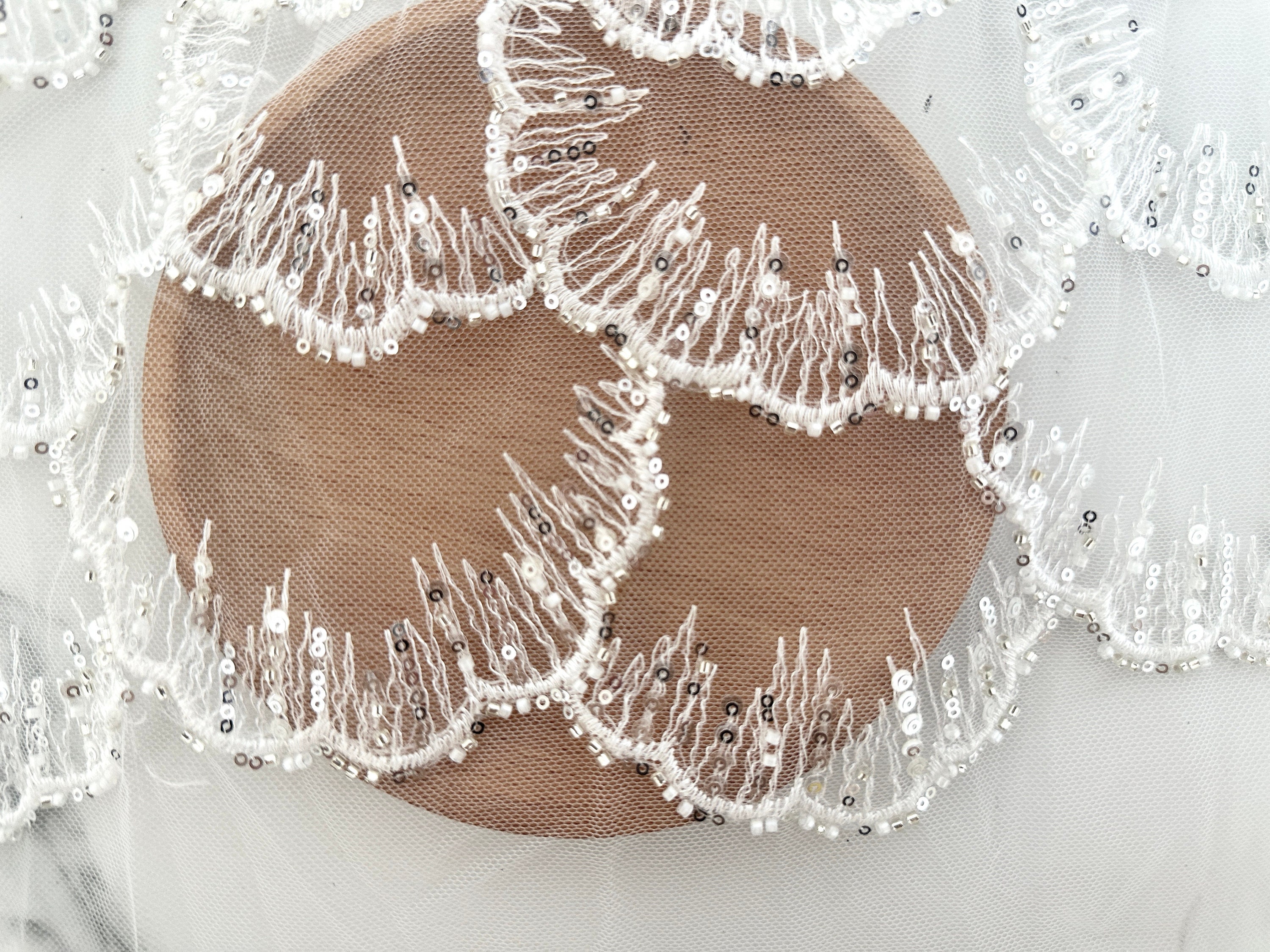 White Sequin Fish Scale Fabricbeaded Fabricglitter - Etsy