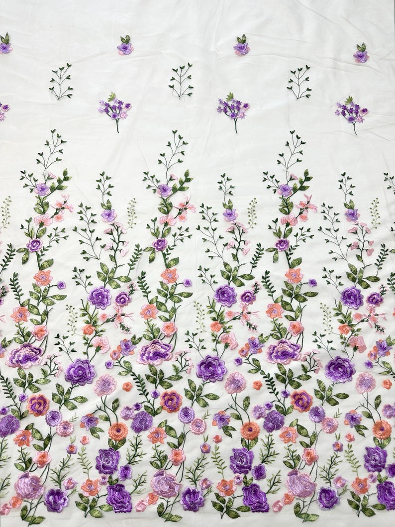 Embroidered Flower Tulle Fabric,floral Mesh Fabric,evening Dresses ...