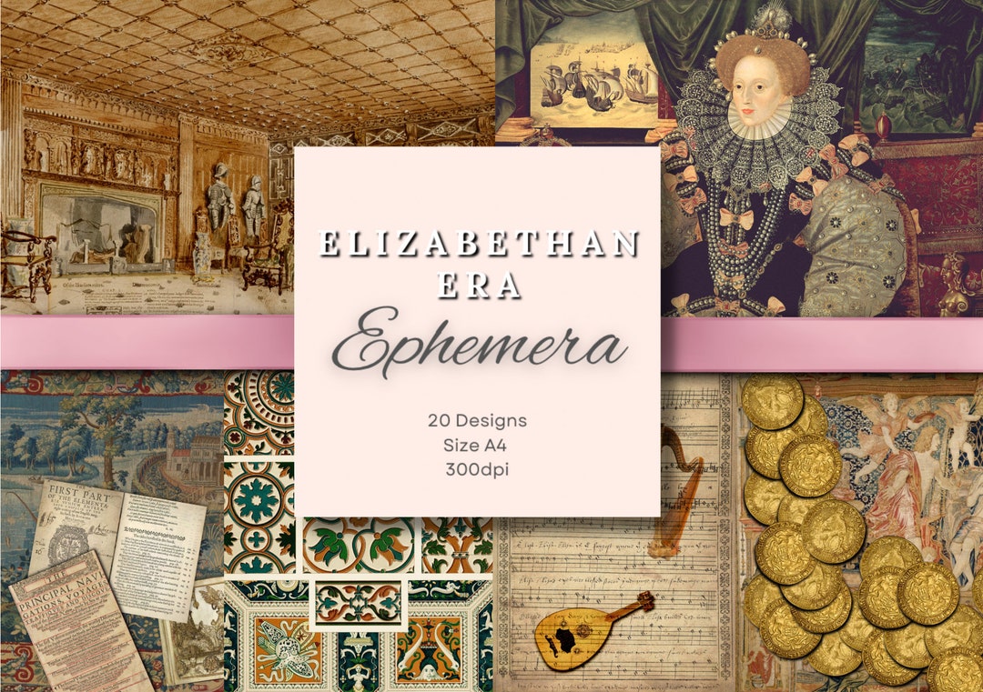 Vintage Elizabethan Era Digital Paper for Scrapbooking, Journaling ...