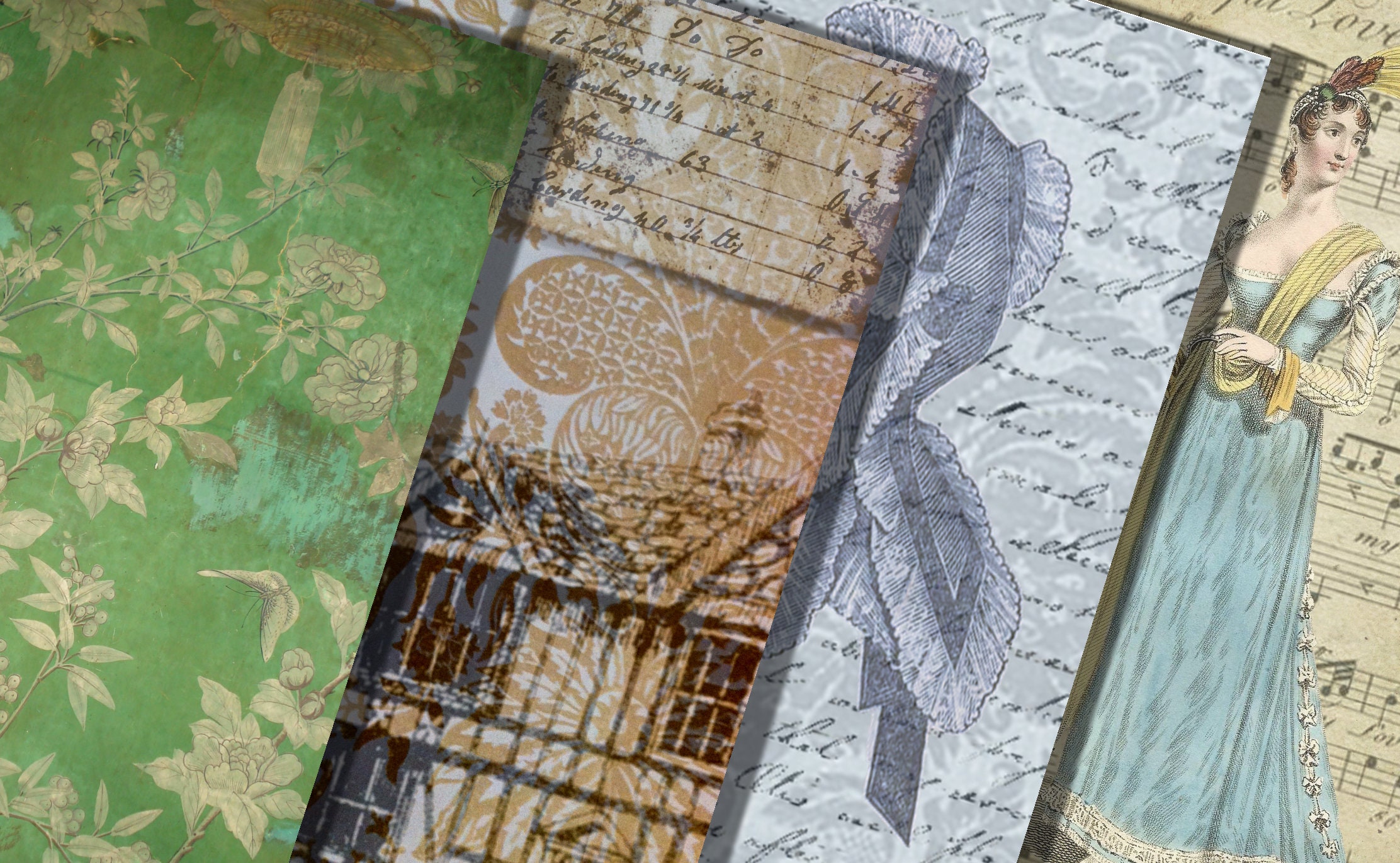 Vintage Georgian Era Digital Paper for Scrapbooking, Journaling ...