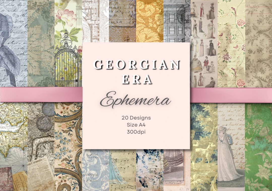 Vintage Georgian Era Digital Paper for Scrapbooking, Journaling ...