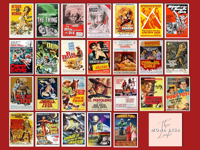 Mini Movie Posters - 26 Fantastic Designs - Instant Download. Classic ...