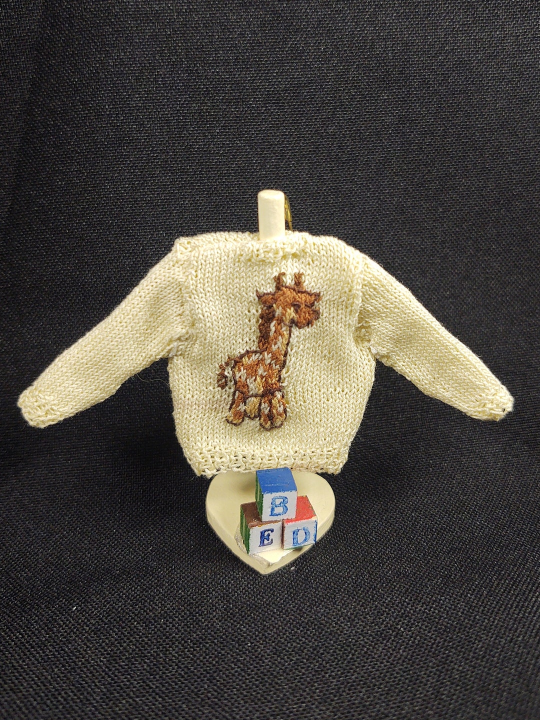1.75" Ivory With Giraffe Sweater-miniature Sweater - Etsy