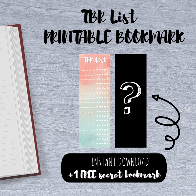 To Be Read List Bookmark Printable Bookmark Books Book - Etsy