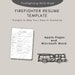 Modern Firefighter Resume Template - Etsy
