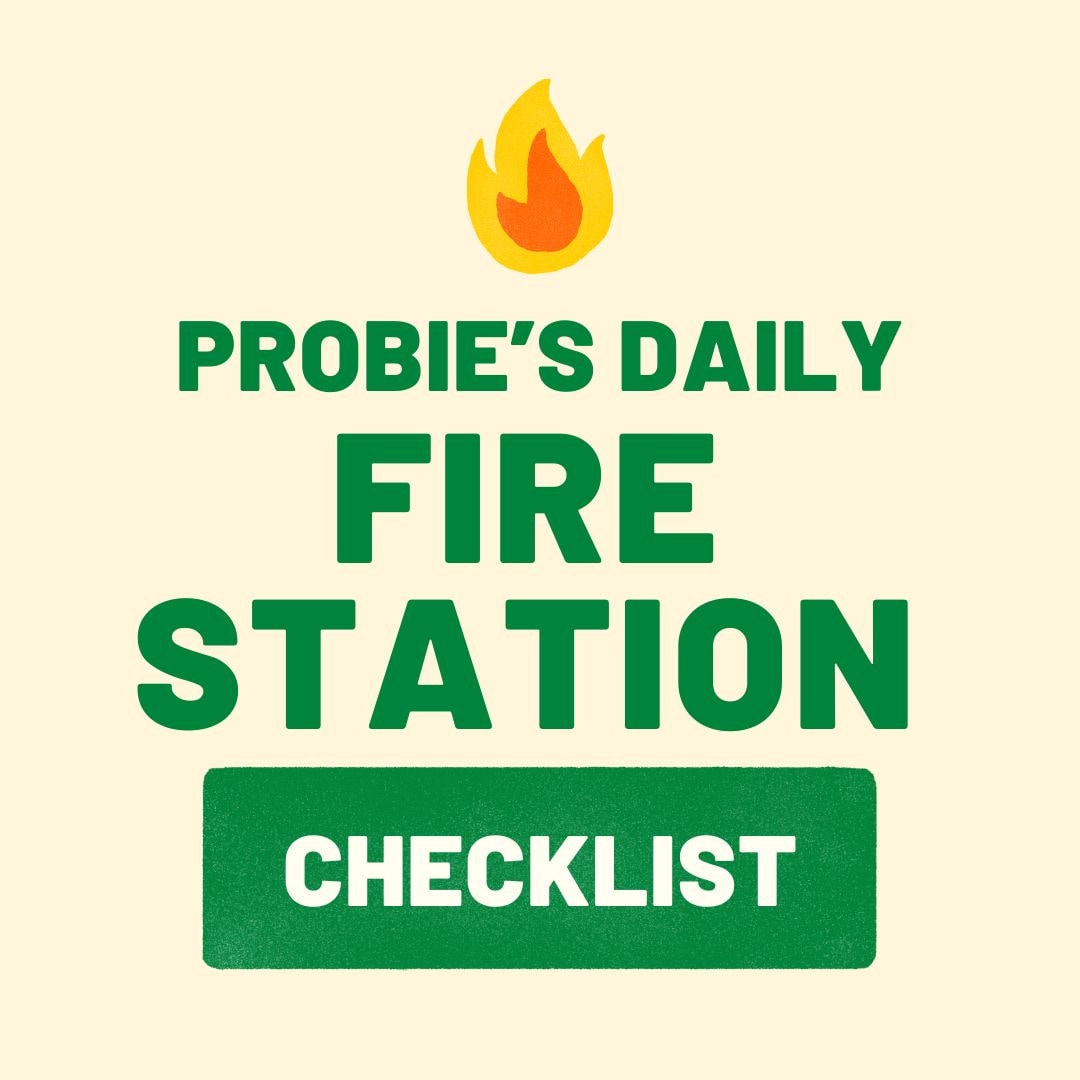 Probie's Daily Fire Station Checklist - Etsy