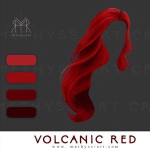 Digital Hair Overlays - Wavy Painted PNG Hair Set on a Transparent ...