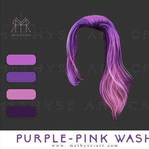 Digital Hair Overlay Instant Download of a PNG Painted Hairstyle, 14 Different Colors, Fit for ...