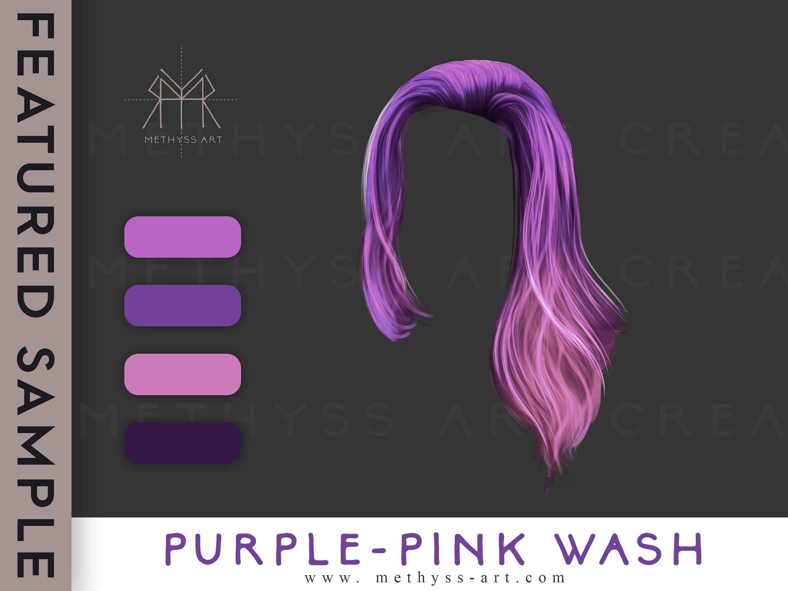 Digital Hair Overlay Instant Download of a PNG Painted Hairstyle, 14 ...