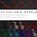 Digital Hair Overlays - Instant Download of 5 Different Hairstyles ...
