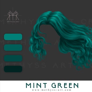 Digital Hair Overlays - Instant Download of a Curly Hairstyle, 14 PNG Clipart Fit for Editing ...