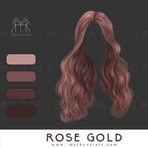 Digital Hair Overlays - Instant Download of Wavy Hairstyles, 14 PNG ...