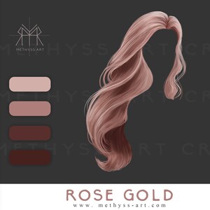 Digital Hair Overlays - Wavy Painted PNG Hair Set on a Transparent ...