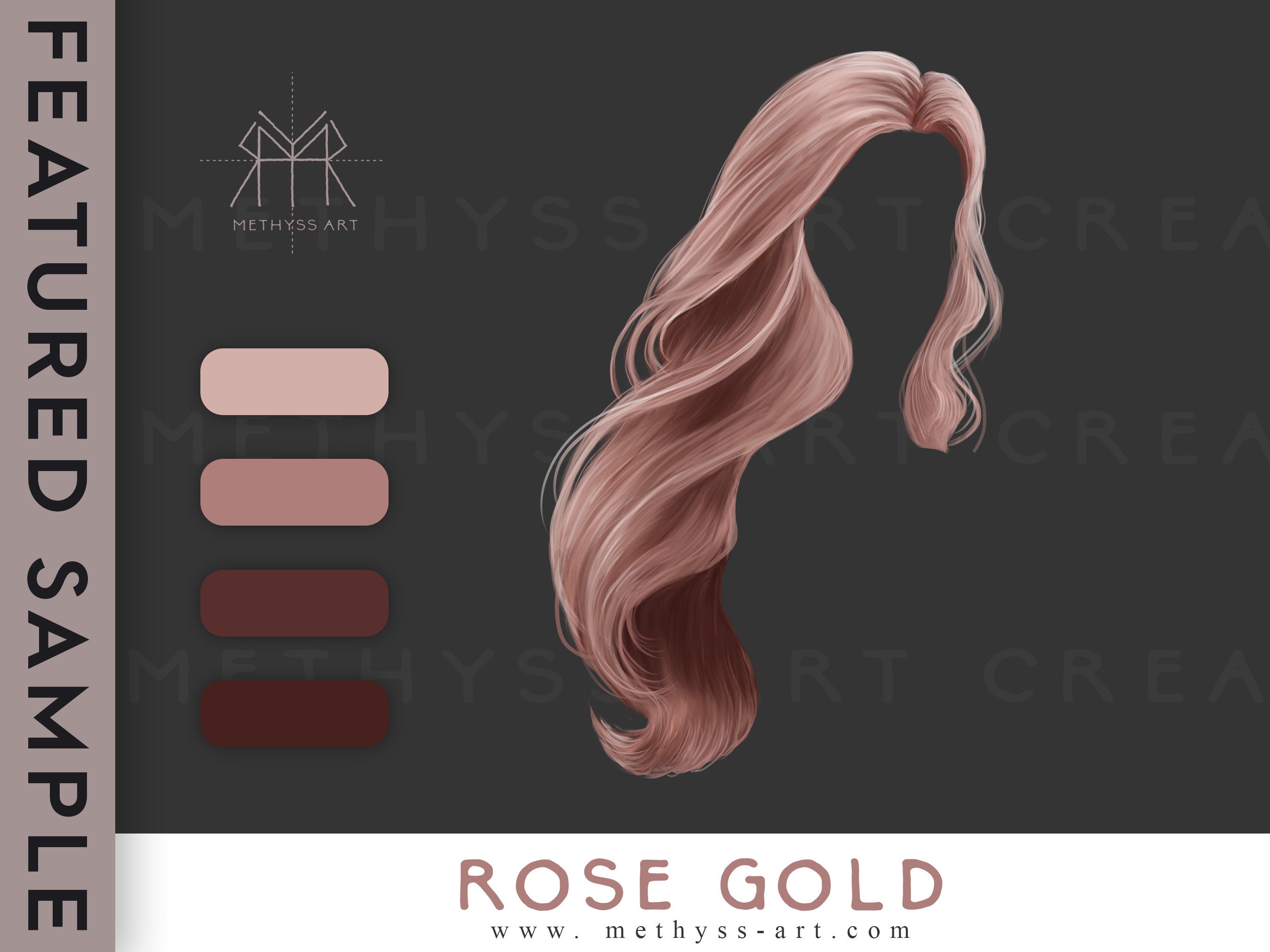 Digital Hair Overlays - Wavy Painted PNG Hair Set on a Transparent ...