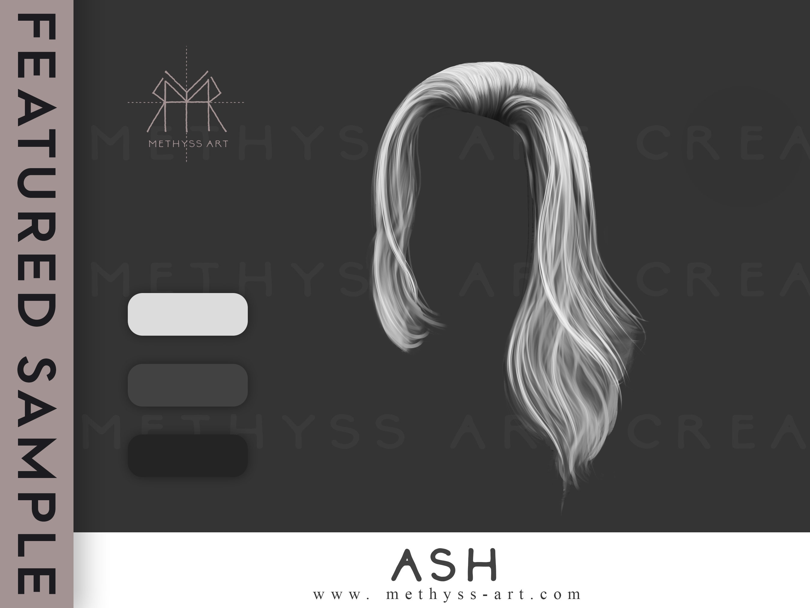 Digital Hair Overlay Instant Download of a PNG Painted Hairstyle, 14 ...