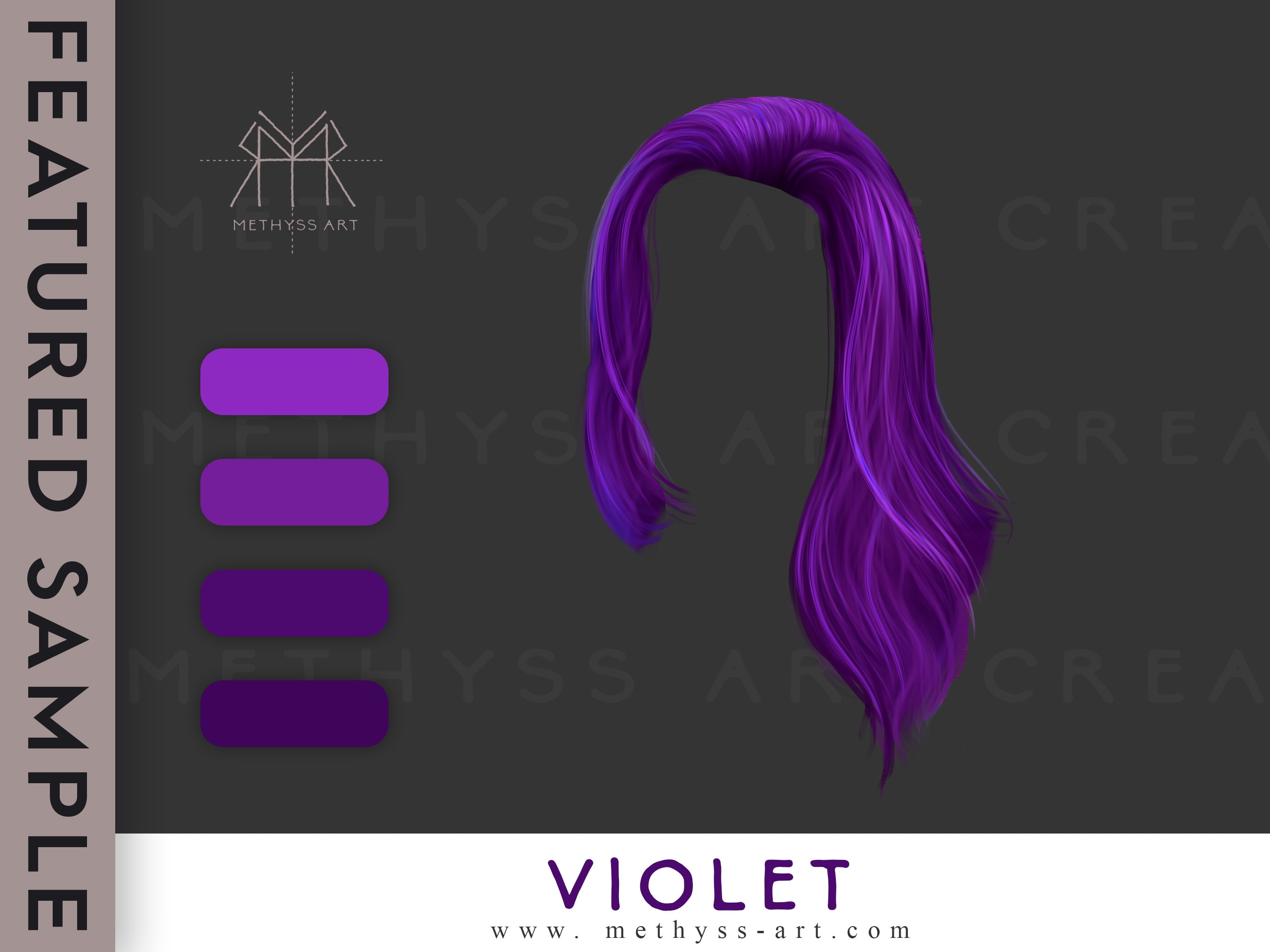 Digital Hair Overlay Instant Download of a PNG Painted Hairstyle, 14 ...