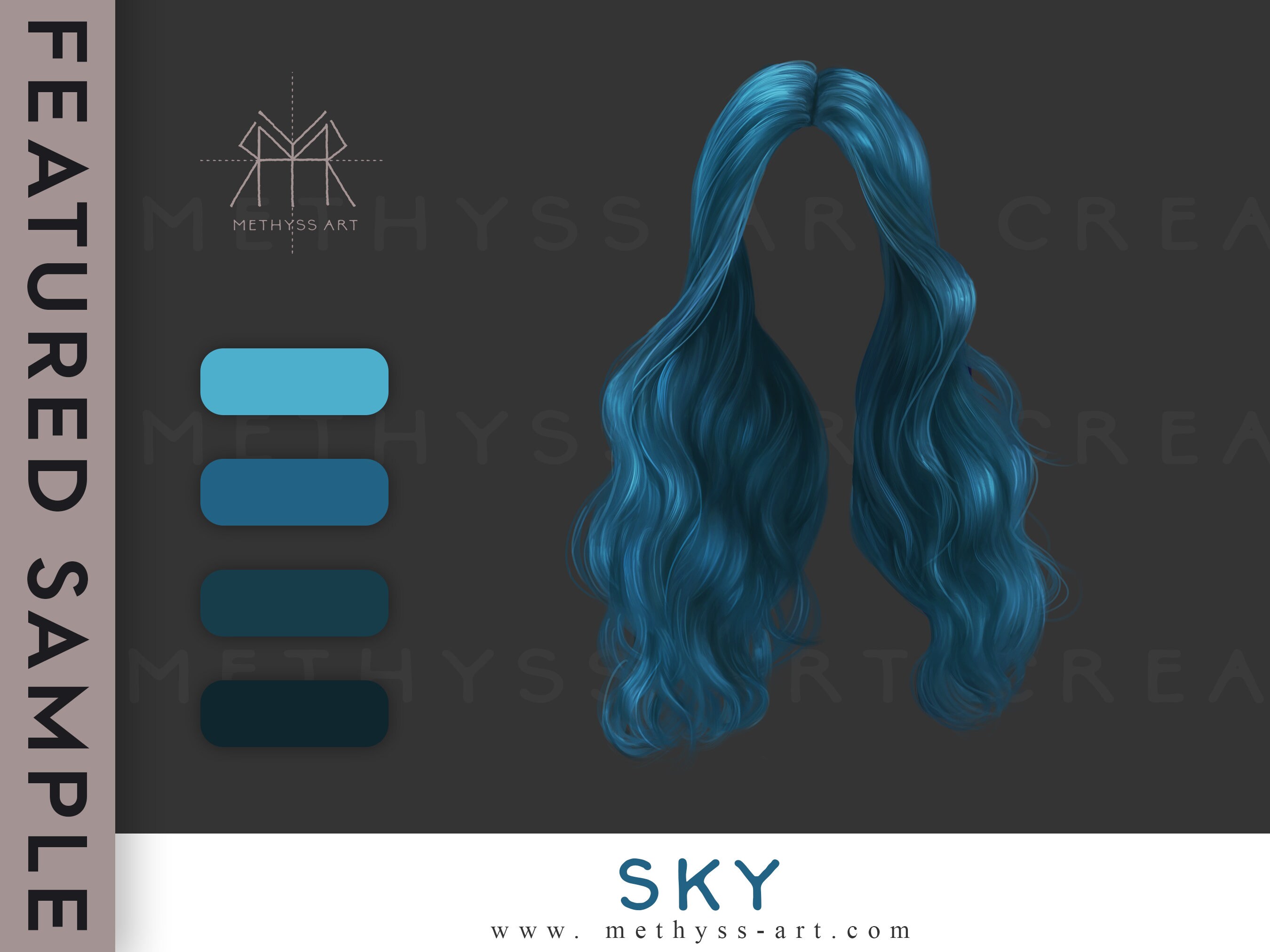Digital Hair Overlays - Instant Download of Wavy Hairstyles, 14 PNG ...