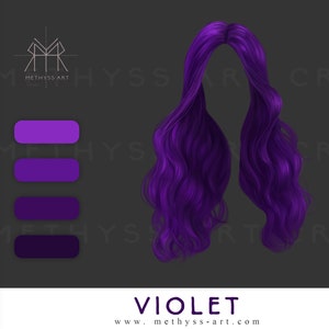 Digital Hair Overlays - Instant Download of Wavy Hairstyles, 14 PNG ...