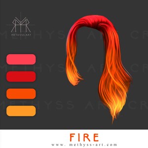 Digital Hair Overlay Instant Download of a PNG Painted Hairstyle, 14 ...