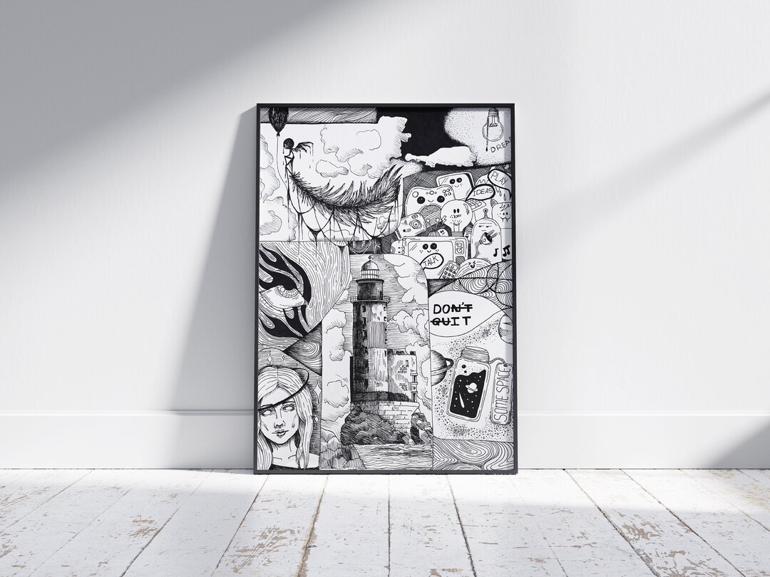 Wall Art Dark Wall Art Cute Scary Art Print Wall Art - Etsy