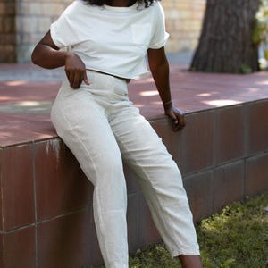 Linen Pants for Women Linen Trousers Women Paper Bag Linen Pants Mid ...