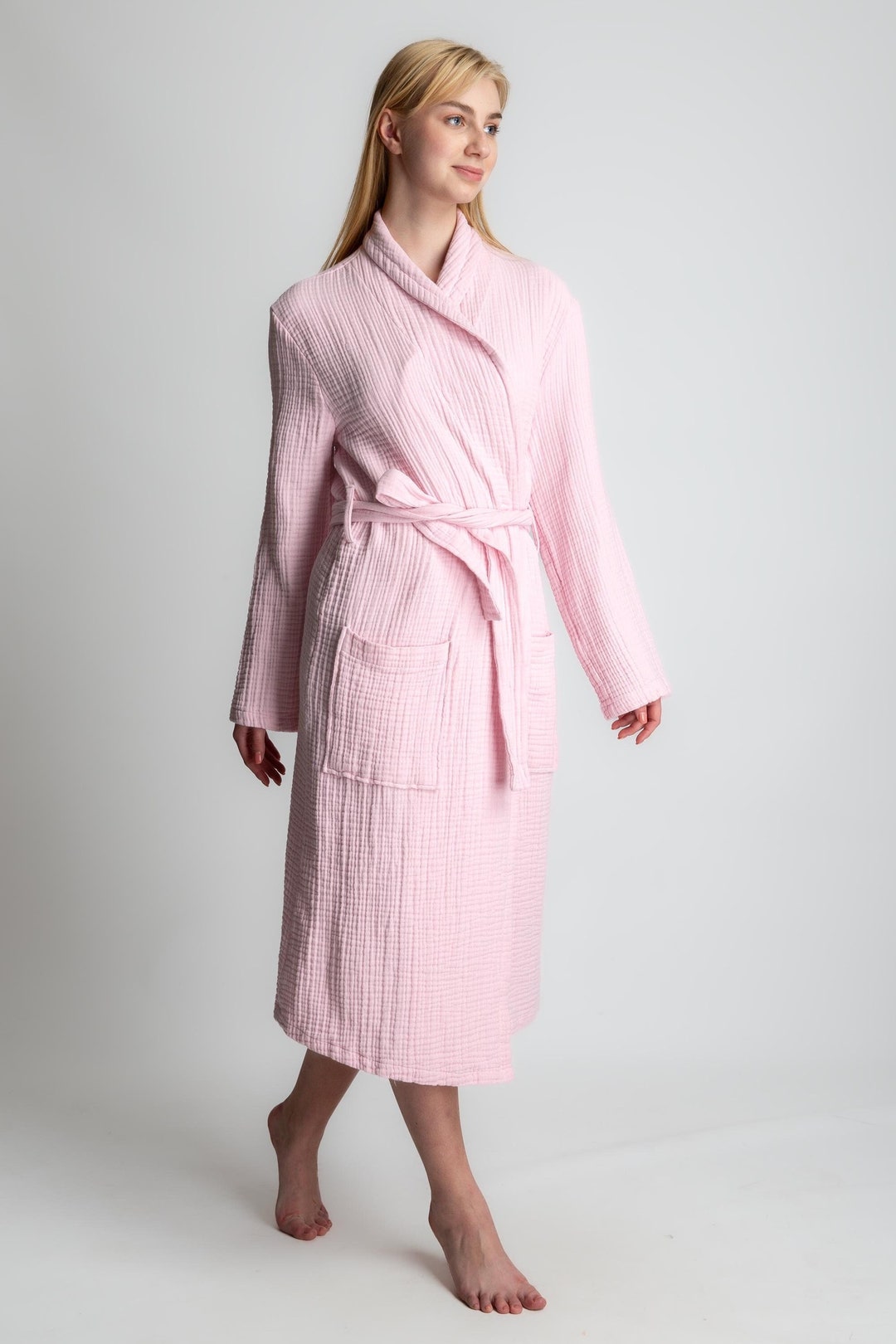 Bathrobe for Women, Organic Cotton Robe, Muslin Cotton Robe, Cotton ...
