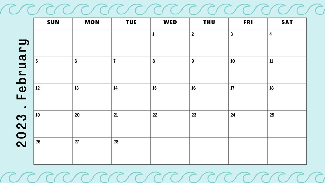 DOWNLOADABLE PRINTABLE 2023 Calendar PDF Sheets | Simple, Clean, Fill ...