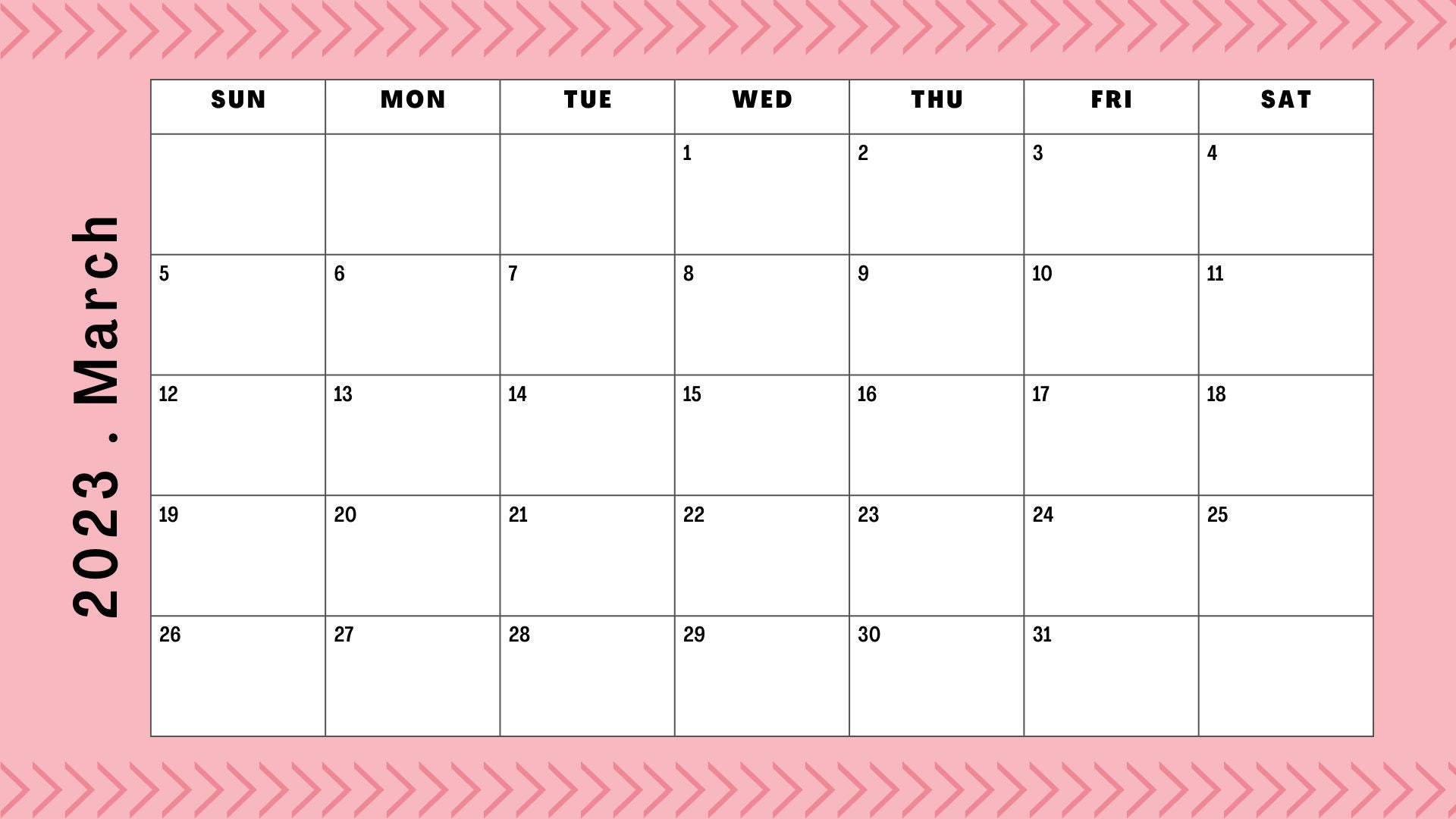 DOWNLOADABLE PRINTABLE 2023 Calendar Sheets Simple, Clean Large Space ...