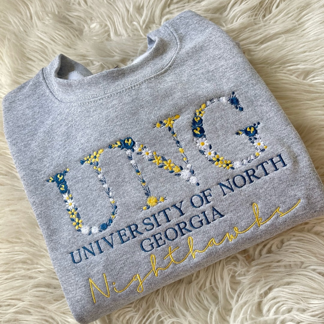 College Floral Letter Embroidered Sweatshirt | Embroidery Sorority Gift ...