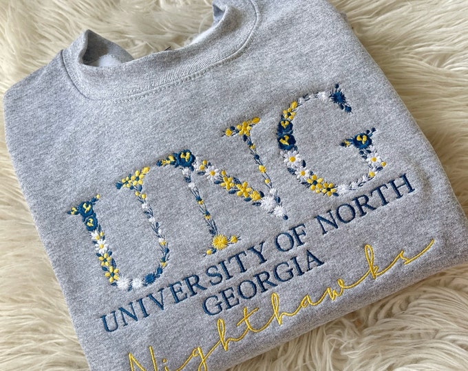Custom Embroidered University, College, Floral Shirt, Business ...