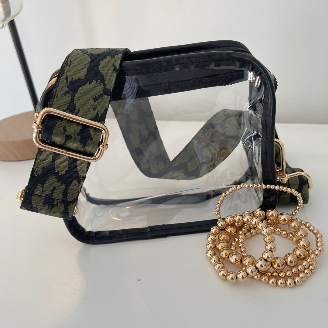 Stadium Game Day Purse Clear Green and Black Leopard Bag - Etsy