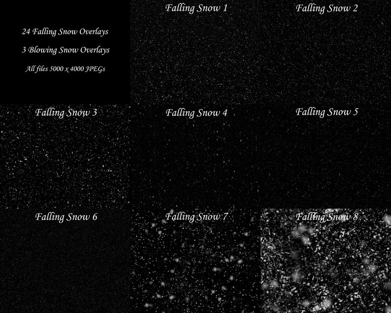27 Realistic Snow Overlays, Falling Snow, Blowing Show, Photoshop ...