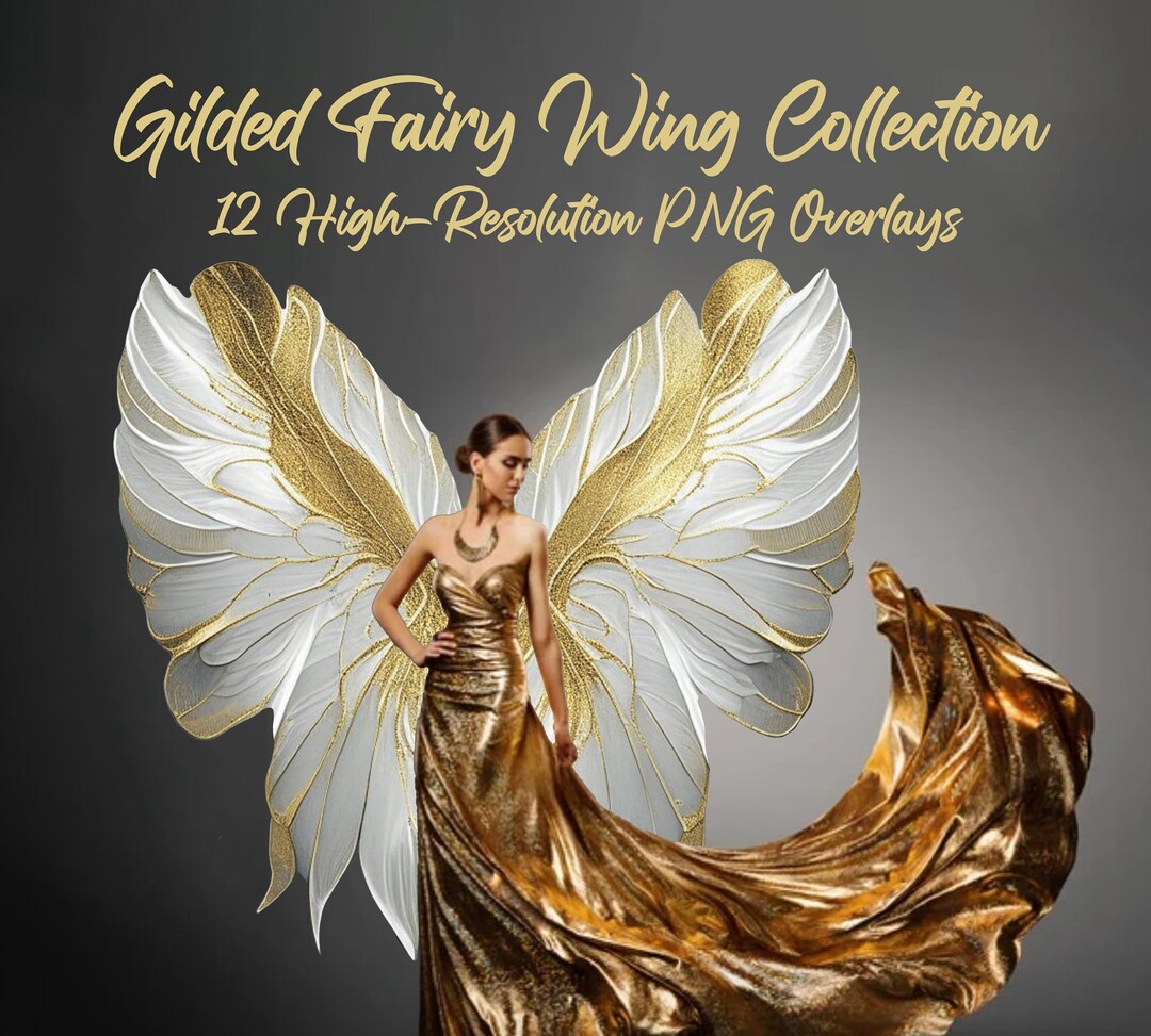 Gilded Fairy Wing Overlays, Angel Wing Overlays, Photoshop Overlays ...