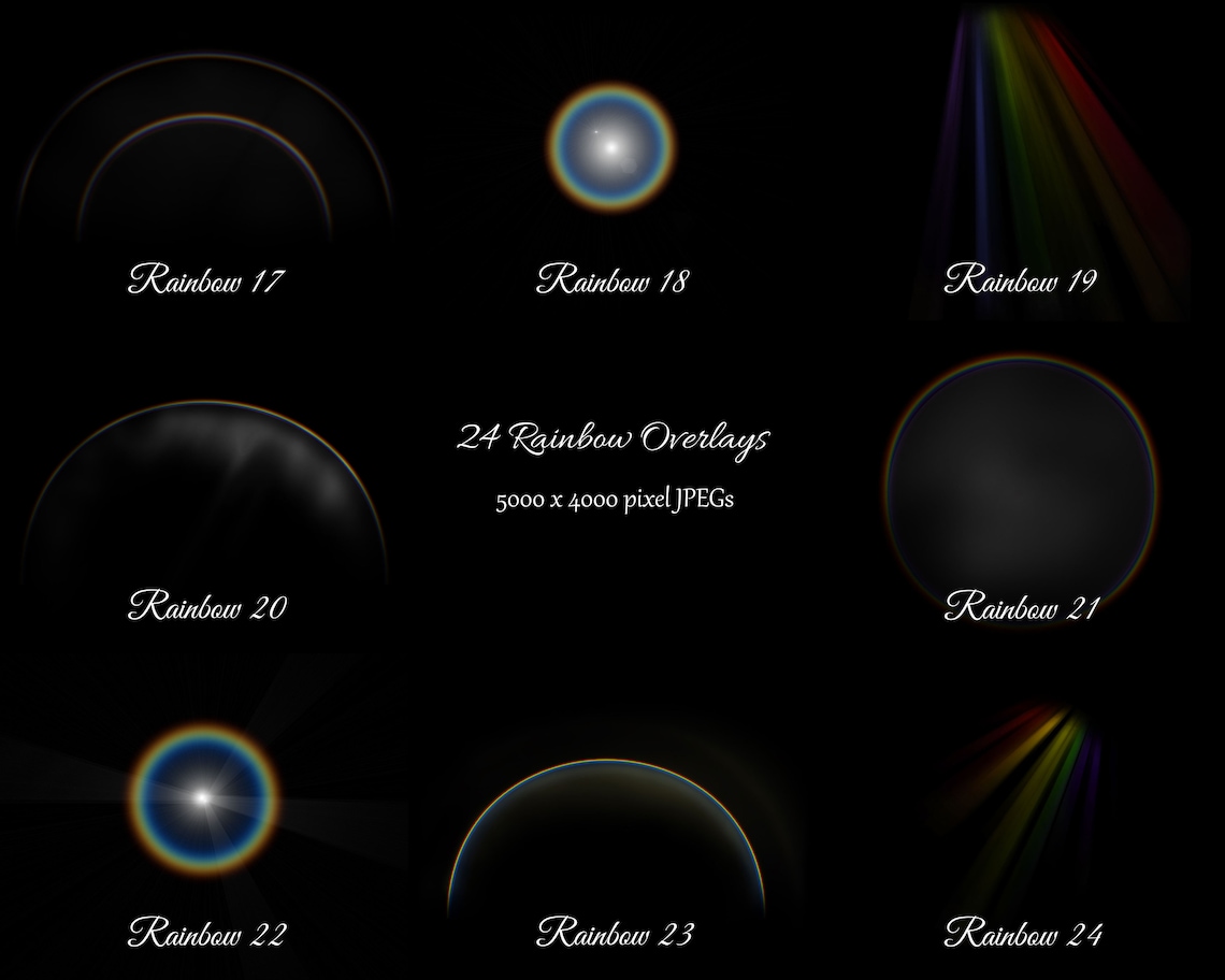 Rainbow Overlays, Realistic Rainbows, Photoshop Overlays, Rainbow ...