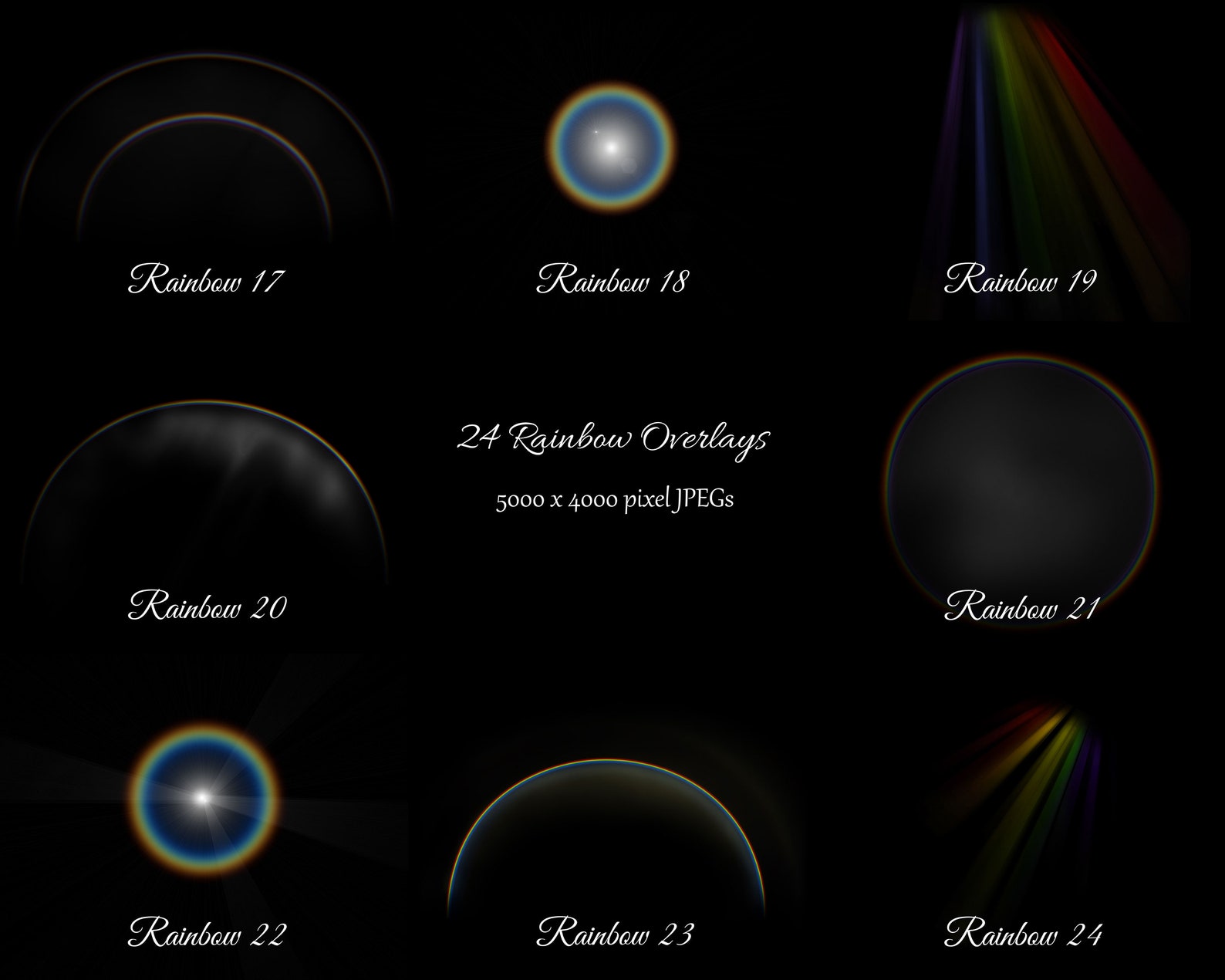 Rainbow Overlays, Realistic Rainbows, Photoshop Overlays, Rainbow ...