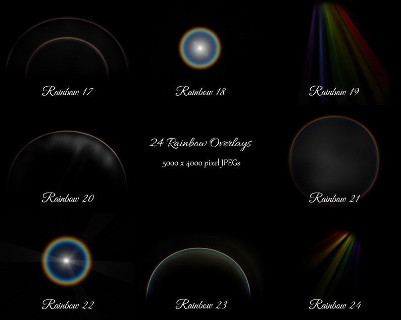 Rainbow Overlays, Realistic Rainbows, Photoshop Overlays, Rainbow ...
