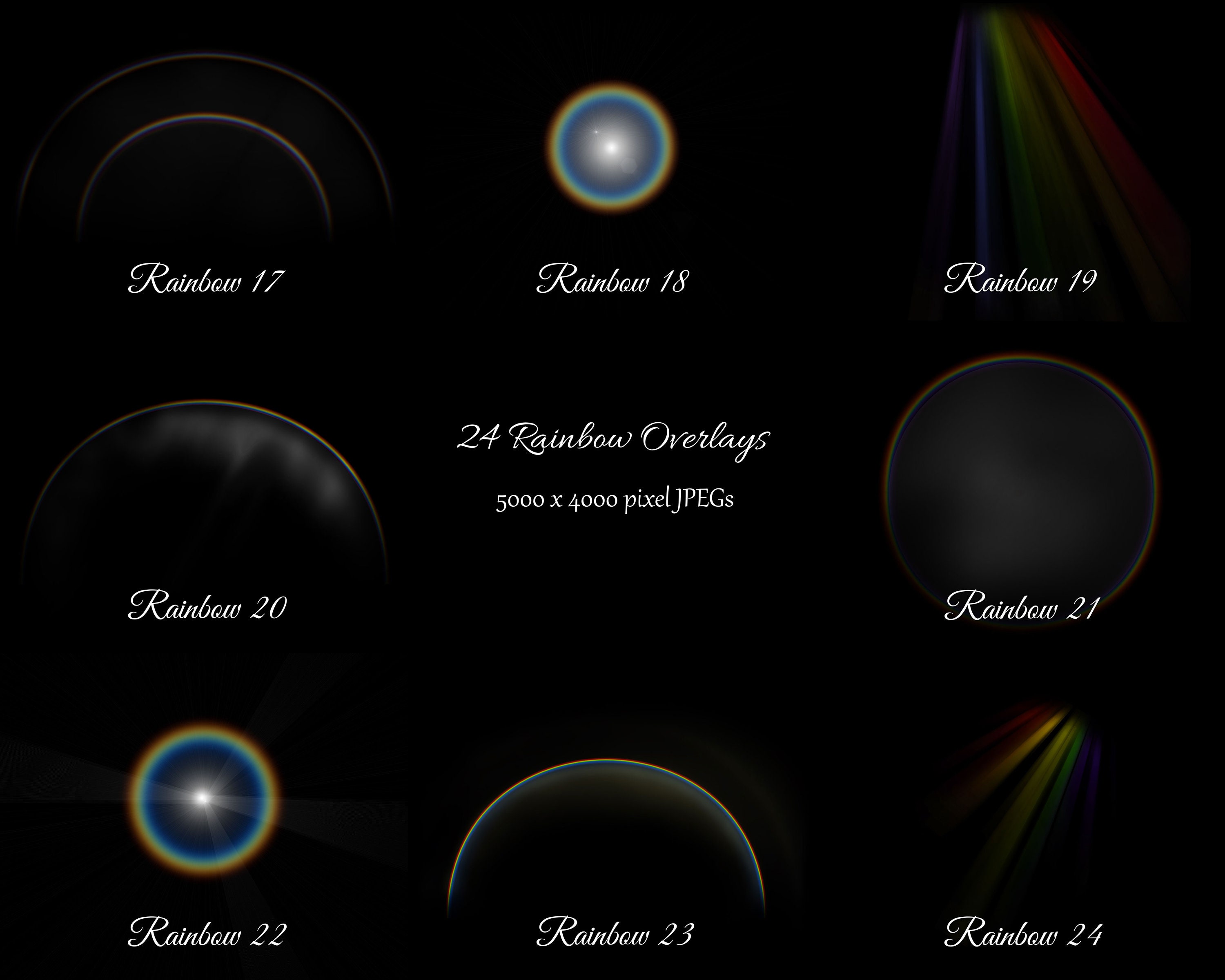 Rainbow Overlays, Realistic Rainbows, Photoshop Overlays, Rainbow ...