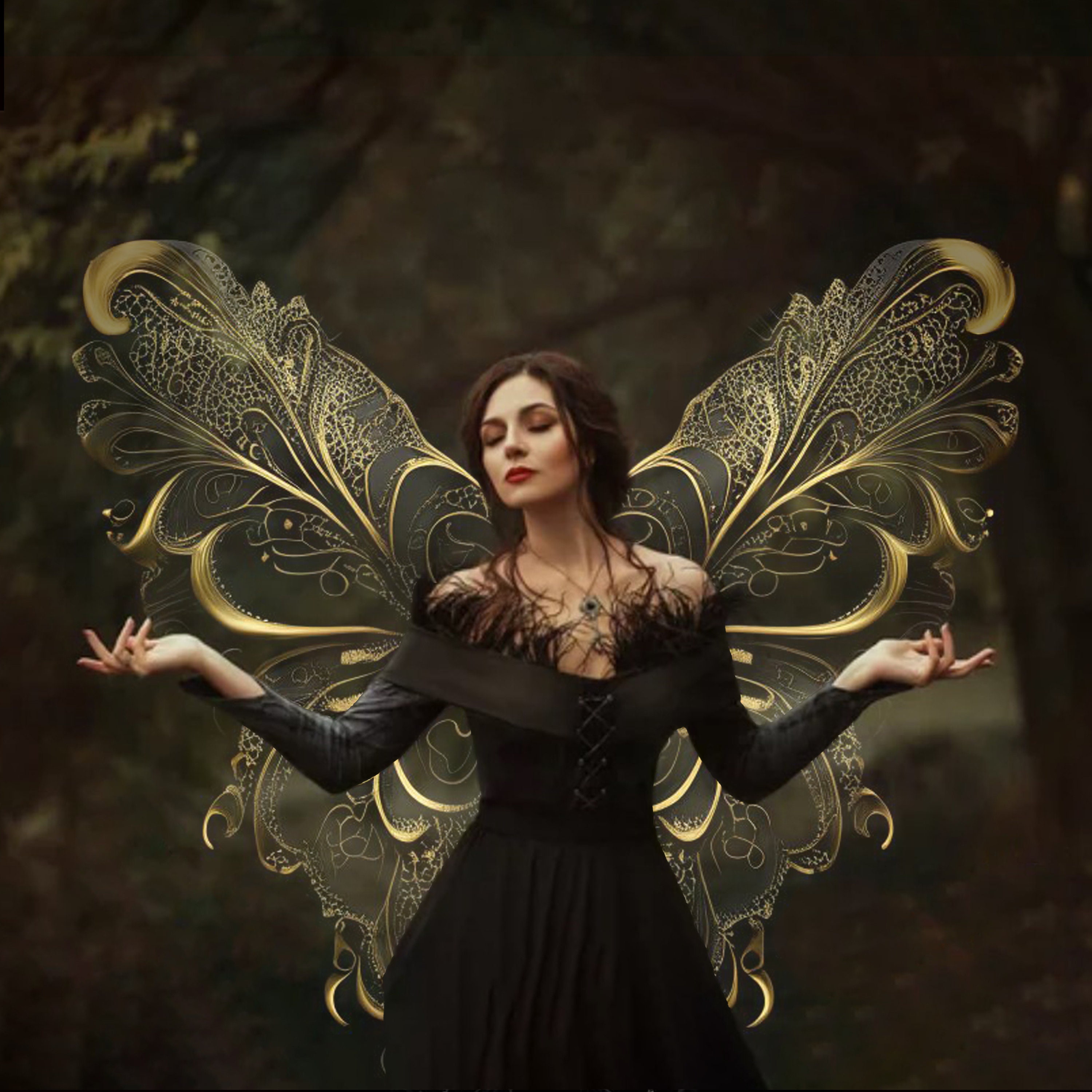 Gold Filigree Fairy Wing Overlays, Angel Wing Overlays, Photoshop ...