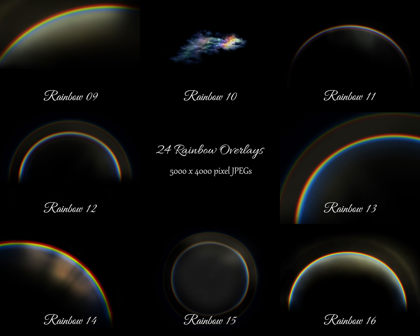 Rainbow Overlays, Realistic Rainbows, Photoshop Overlays, Rainbow ...