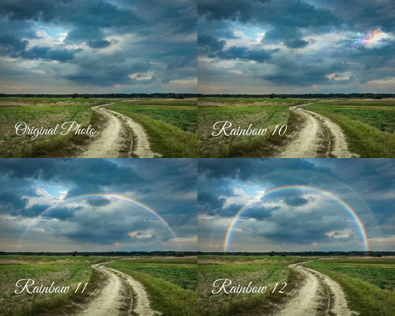 Rainbow Overlays, Realistic Rainbows, Photoshop Overlays, Rainbow ...