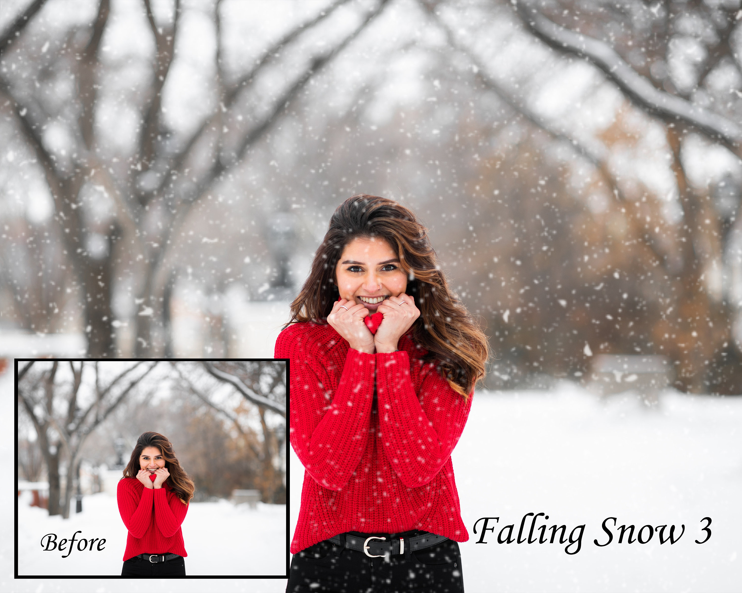 27 Realistic Snow Overlays, Falling Snow, Blowing Show, Photoshop ...