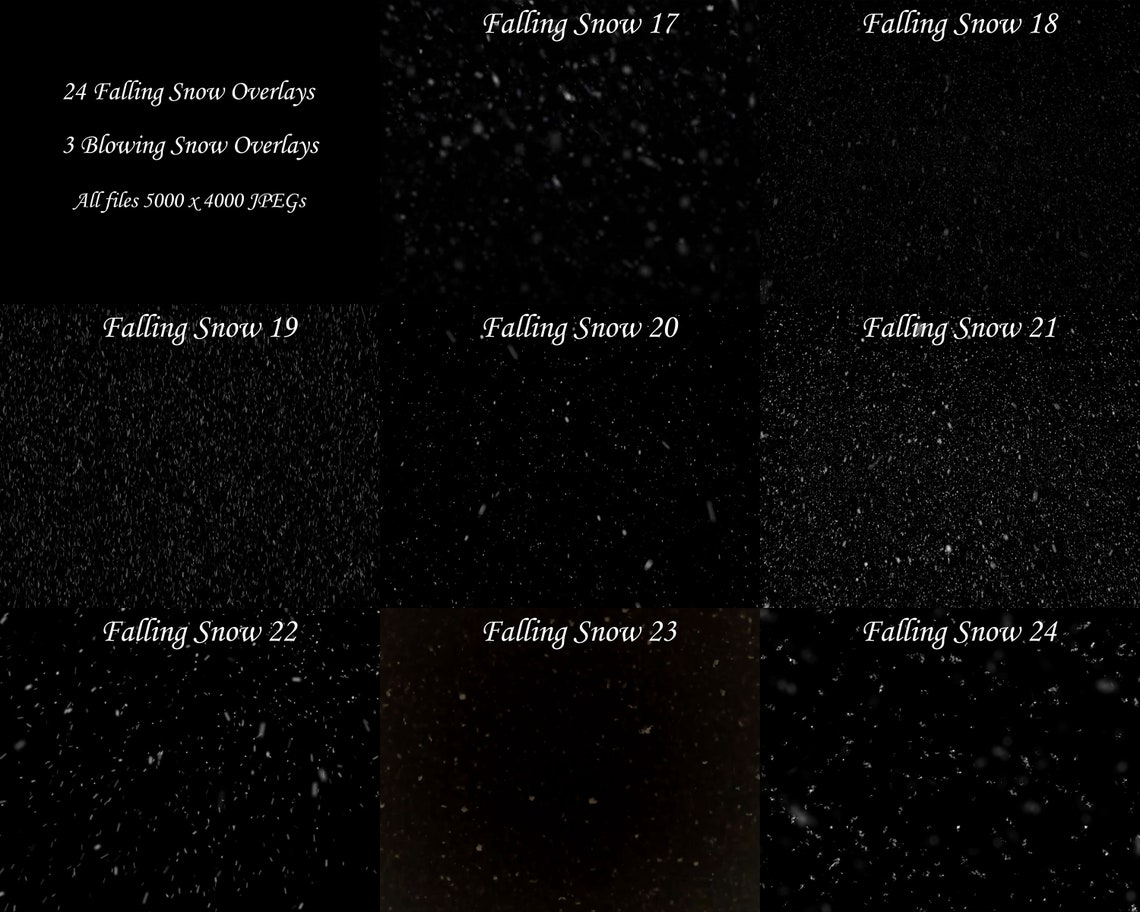 27 Realistic Snow Overlays, Falling Snow, Blowing Show, Photoshop ...