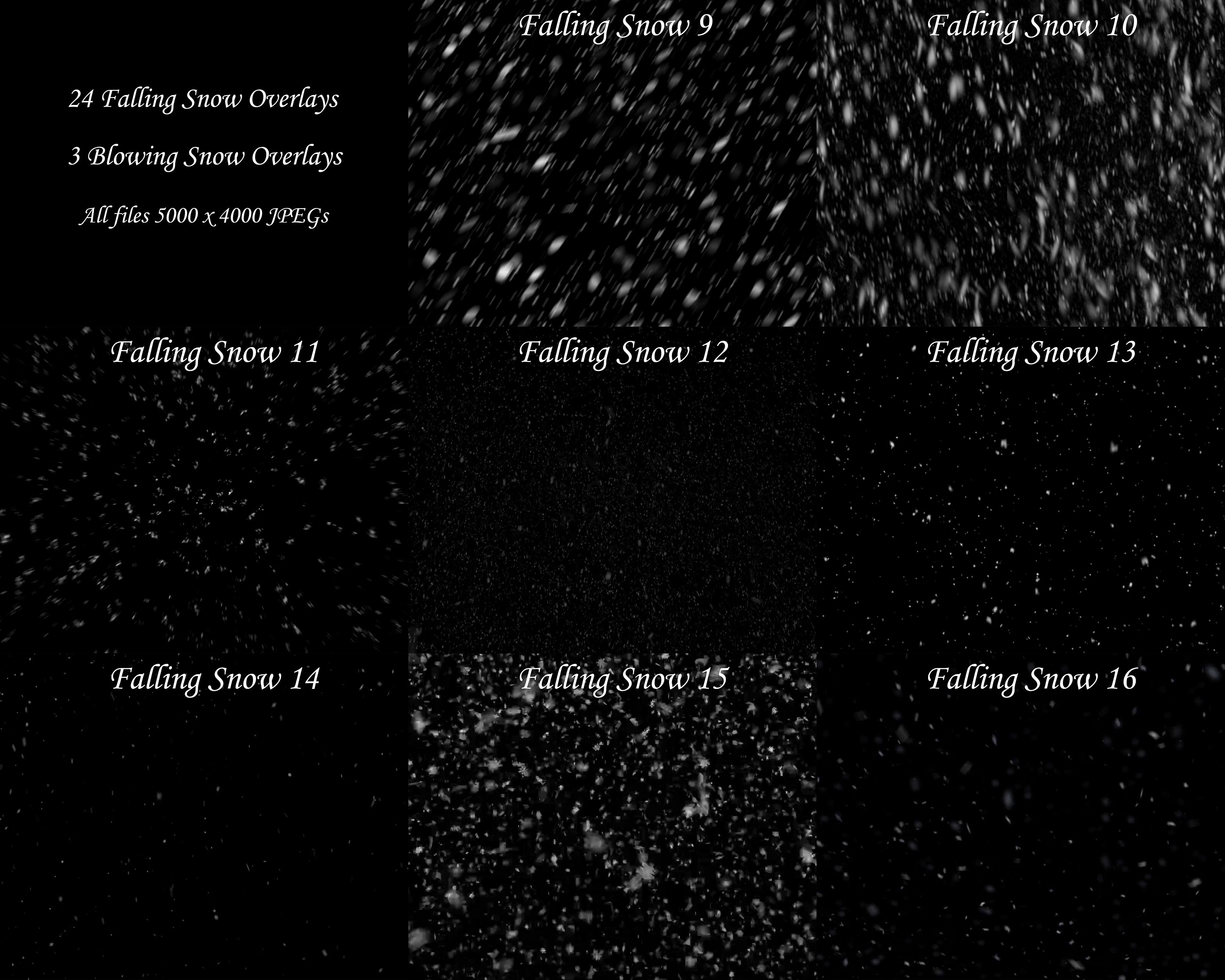 27 Realistic Snow Overlays, Falling Snow, Blowing Show, Photoshop ...