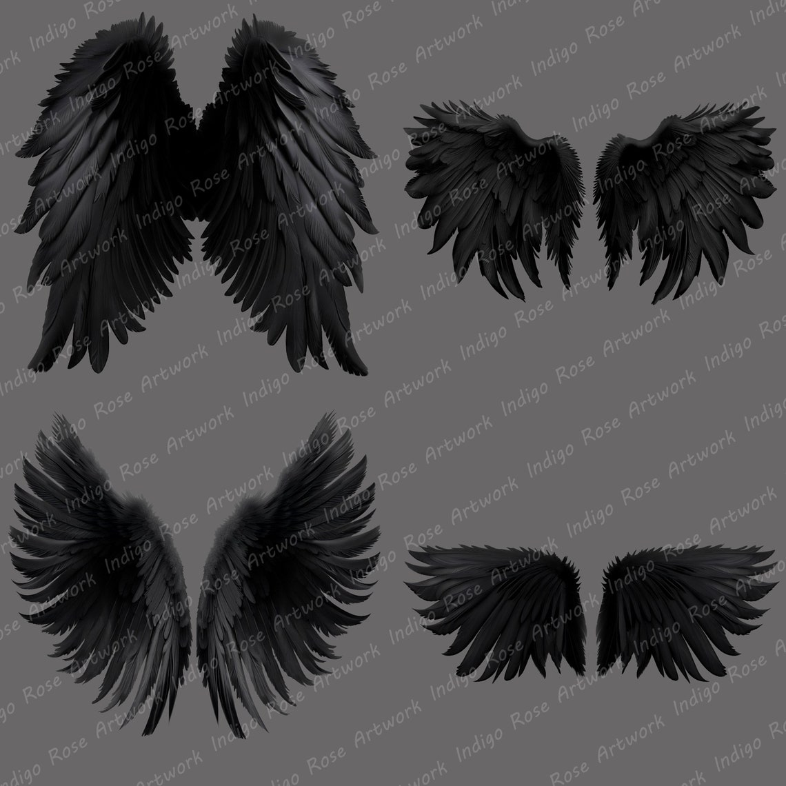 Black Angel Wing Overlays, Fairy Wing Overlays, Photoshop Overlays ...